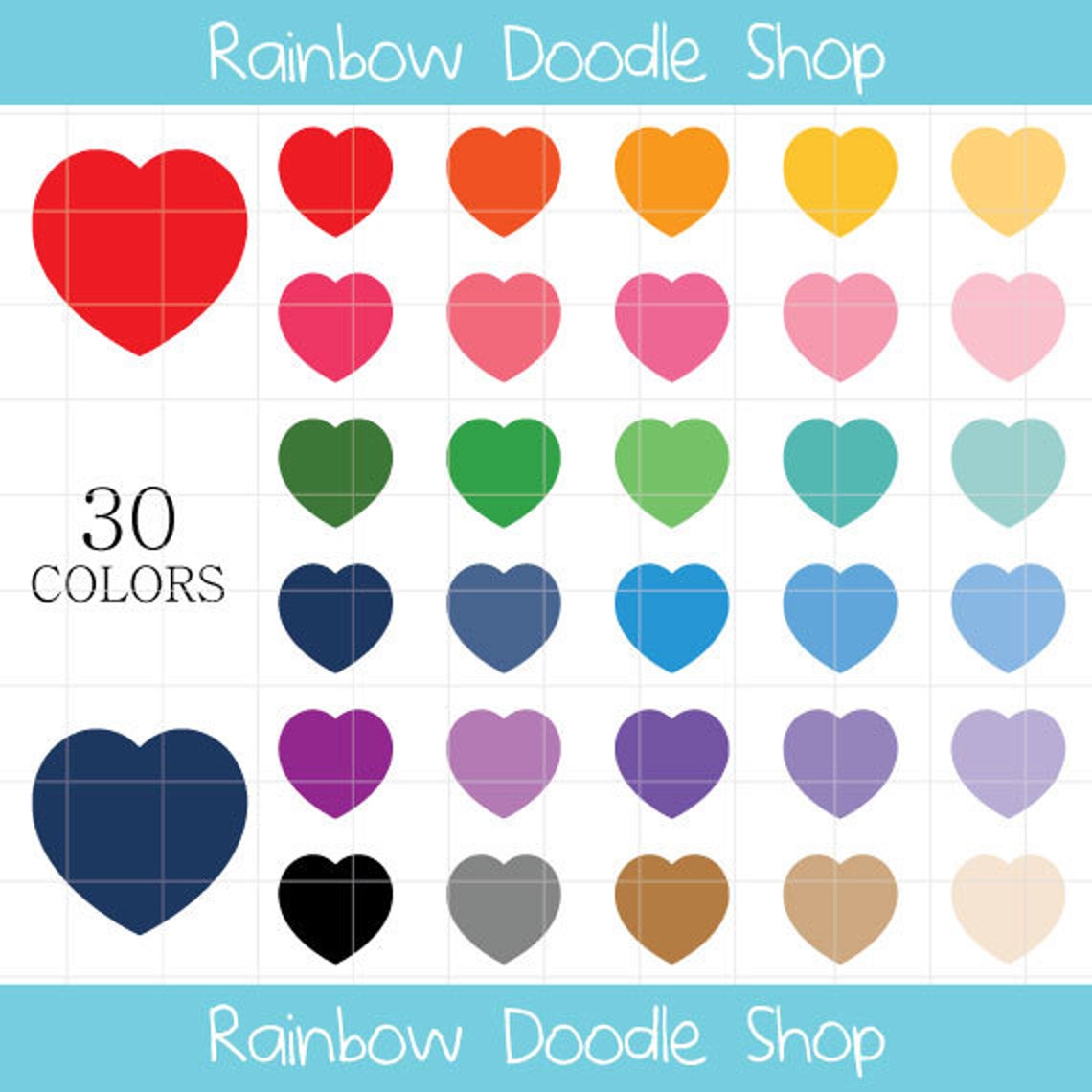 Hearts Clipart, Colorful Hearts Clip Art, Heart Clipart, Rainbow Hearts ...