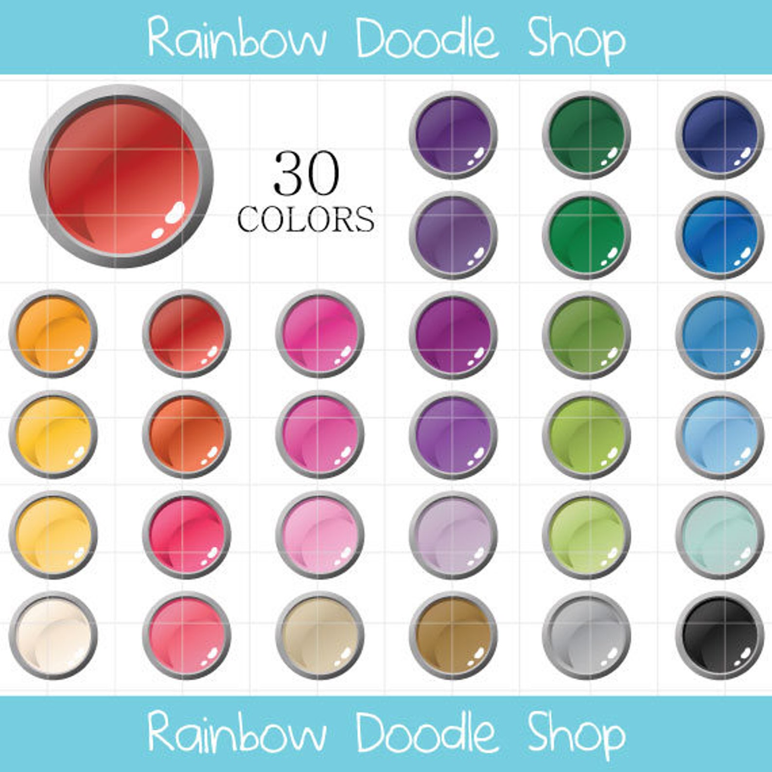 Glossy Buttons Clipart, Rainbow Buttons Clip Art, Rainbow Buttons ...
