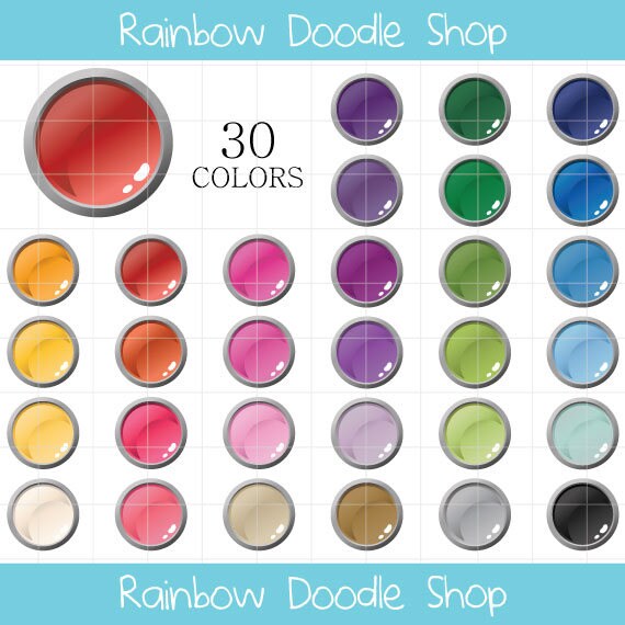 Glossy Buttons Clipart, Rainbow Buttons Clip Art, Rainbow Buttons ...
