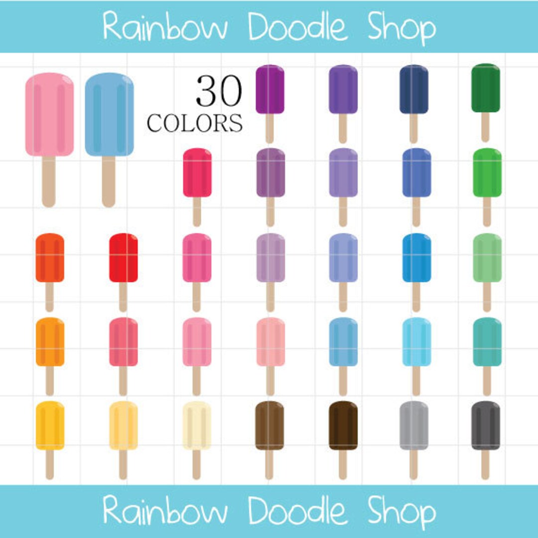 Popsicle Clipart, Colorful Popsicles Clip Art, Ice Cream Clipart, Ice ...
