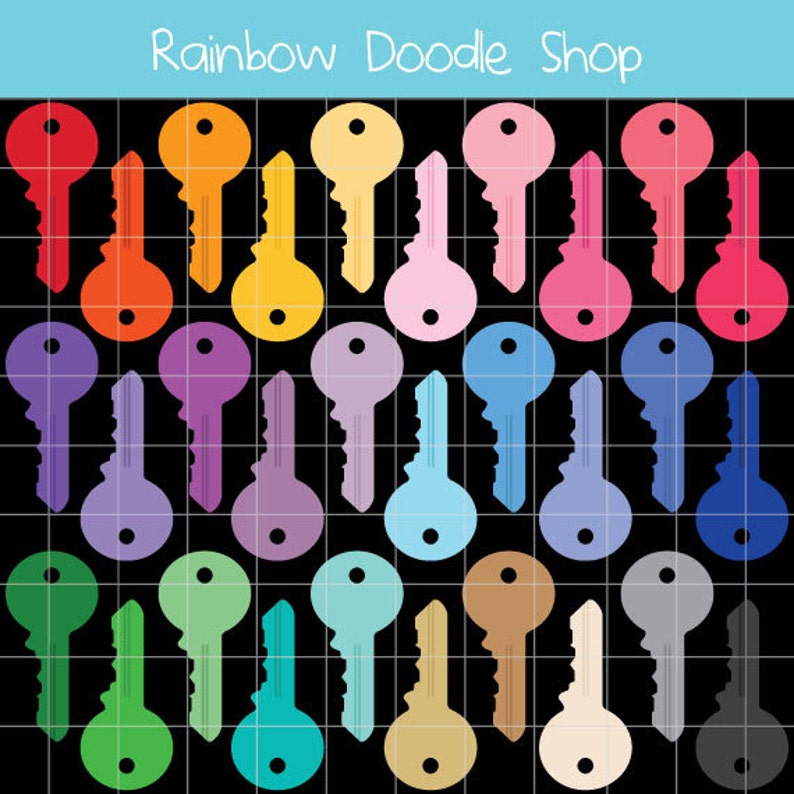 Key Clipart, House Keys, Colorful Keys Clip Art, House Clipart, Keys ...