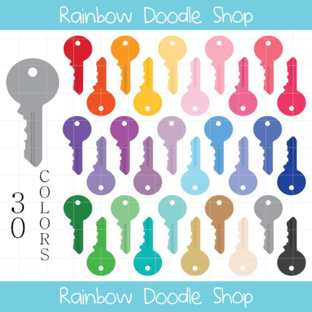 Key Clipart, House Keys, Colorful Keys Clip Art, House Clipart, Keys ...