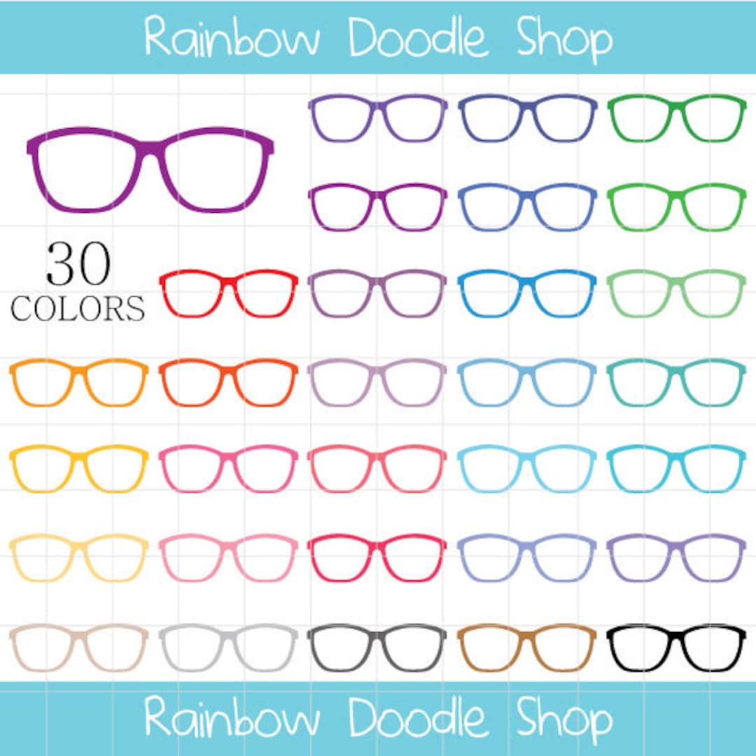 Glasses Clipart, Spectacles Clip Art, Colorful Glasses Clip Art ...