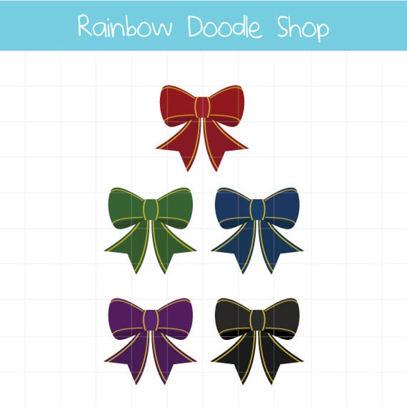 Bow Tie Clipart, Ribbons Clipart, Digital Ribbons, Colorful Ribbons ...