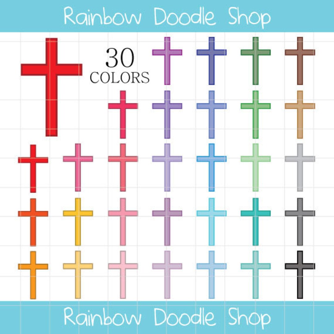 Cross Clipart, Crosses Clip Art, Colorful Crosses, Rainbow Crosses ...