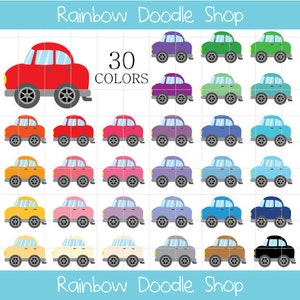 Car Clip Art, Car Clipart, Rainbow Cars Clipart, Cute Cars Digital ...
