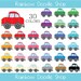 Car Clip Art, Car Clipart, Rainbow Cars Clipart, Cute Cars Digital ...