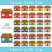 House Clipart, Colorful Houses Clipart, Rainbow Houses Clipart, Houses ...