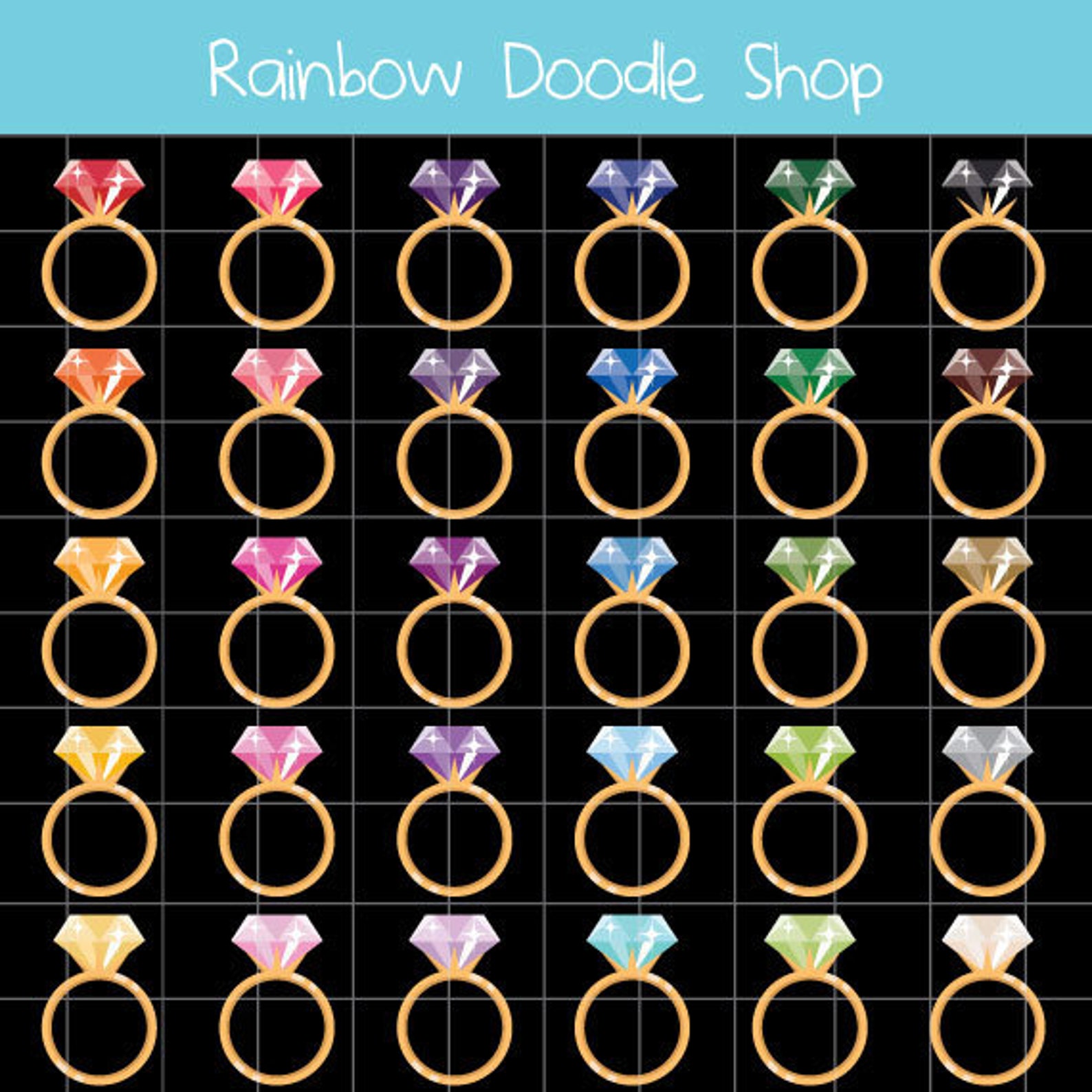 Diamond Clipart, Diamond Ring Clipart, Diamond Rings Clipart, Diamond ...