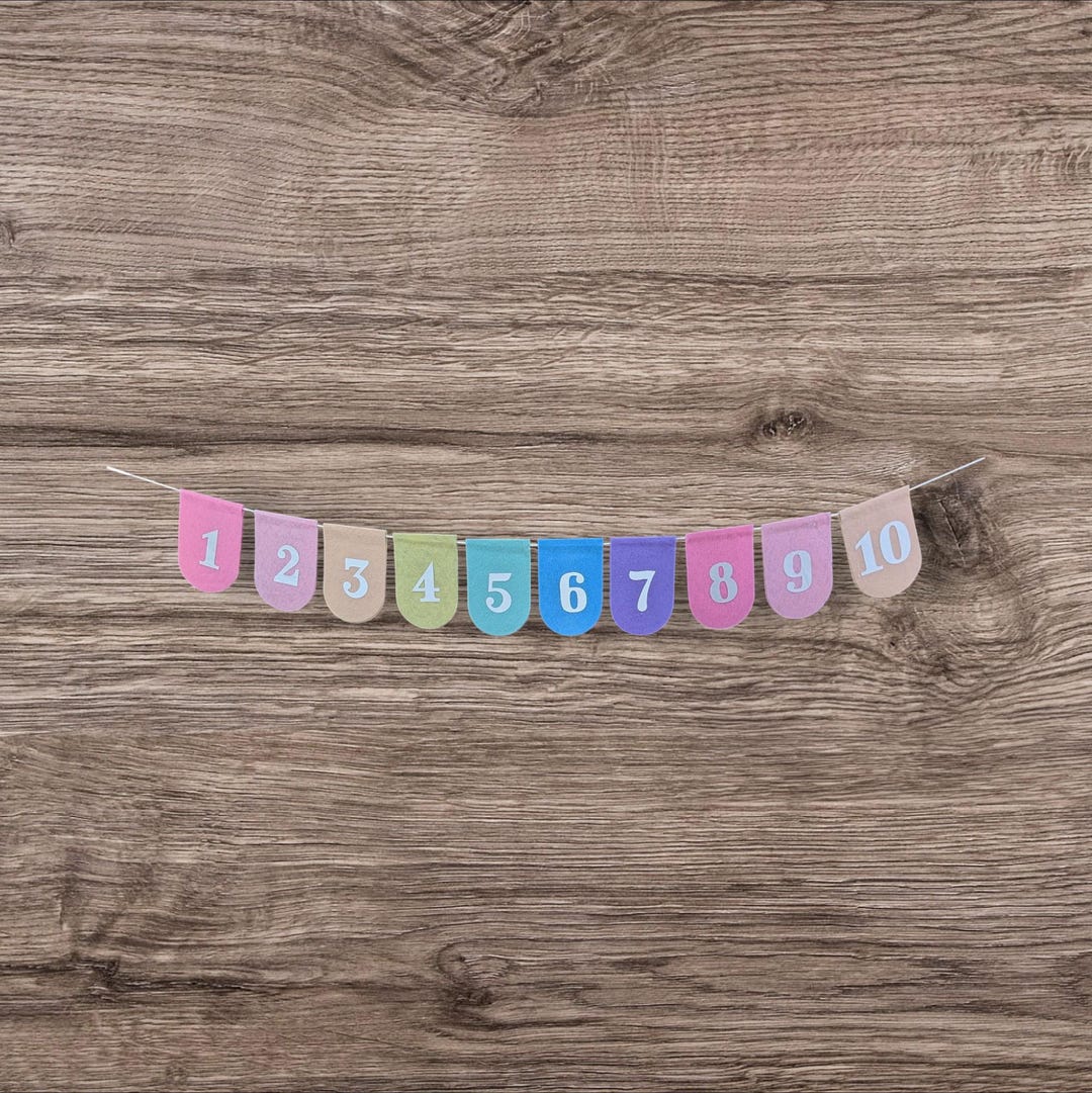 Rainbow Felt Numbers Banner – Colorful Number Garland for Birthday ...