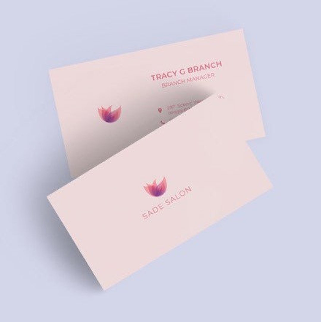 Pink Business Cards Digital File Business Card Double Sided - Etsy