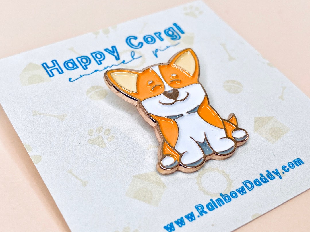 Corgi Dog Enamel Pin | Dog Gift | Enamel Pin Badge | Lapel Pin | Kawaii ...
