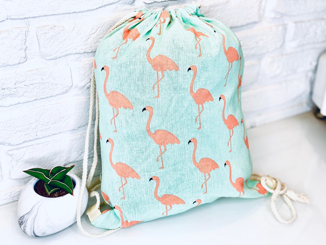 Flamingo Bag | Drawstring Bag | Custom Name Bag | Cute Gym Bag ...
