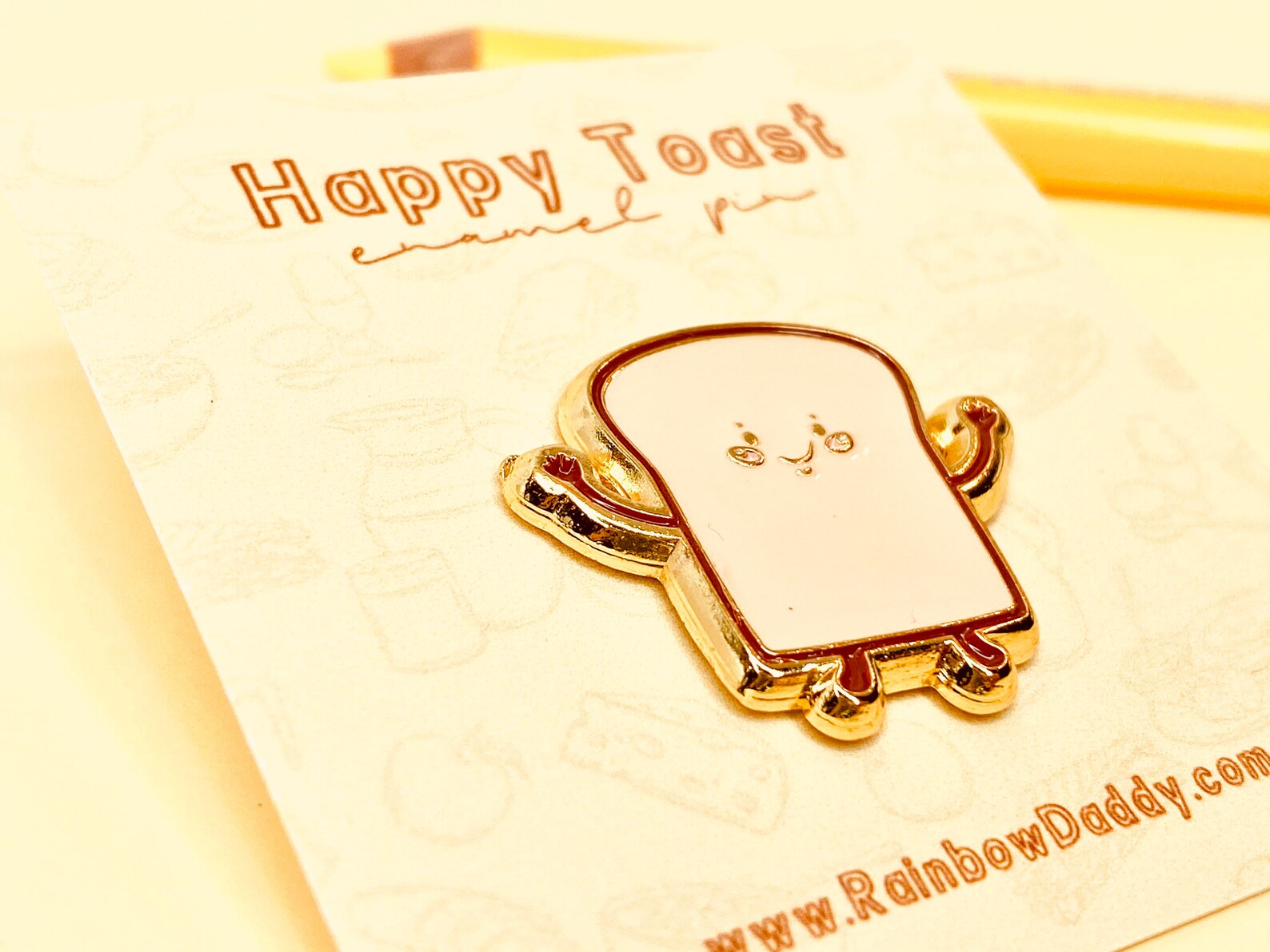 Happy Toast Enamel Pin Bread Gift Enamel Pin Badge Lapel | Etsy