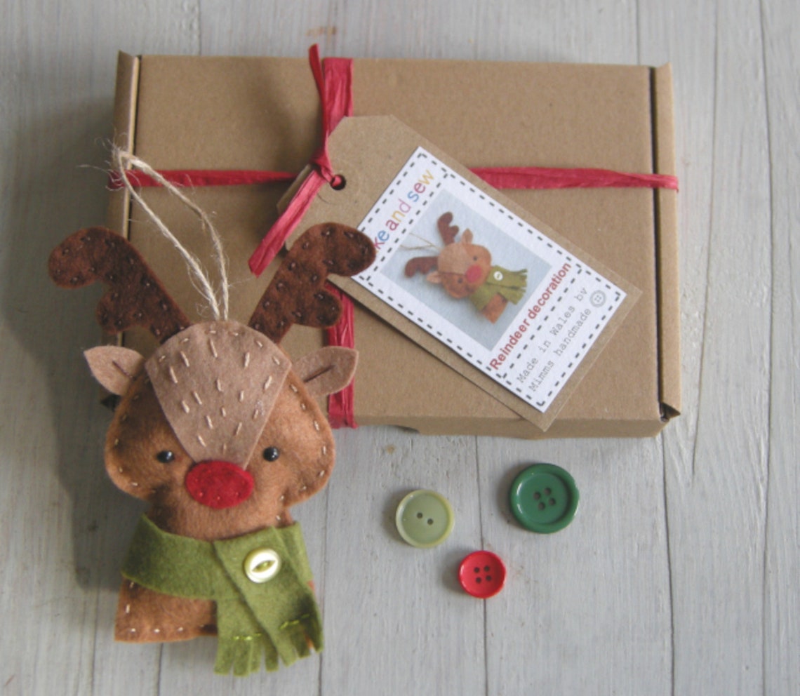 Reindeer Craft Kit, Reindeer Sewing Kit, Christmas Craft Kit, Christmas ...