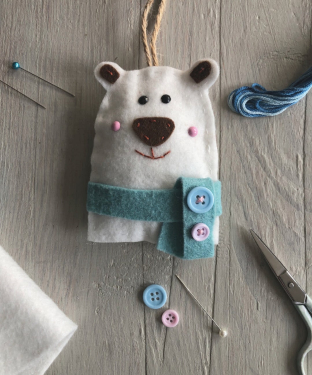 Polar Bear Sewing Kit, Polar Bear Craft Kit, Christmas Craft Kit ...