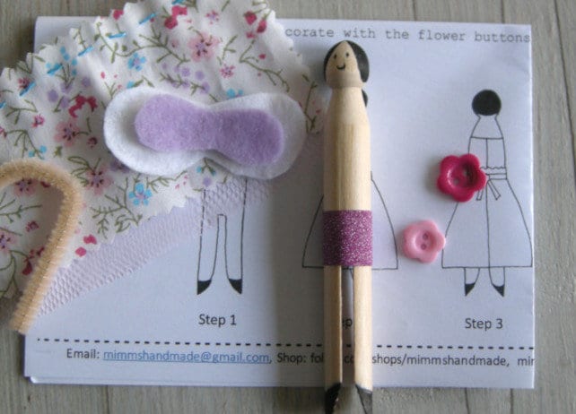 Carys the Welsh Lady Peg Doll Craft Kit - Etsy UK