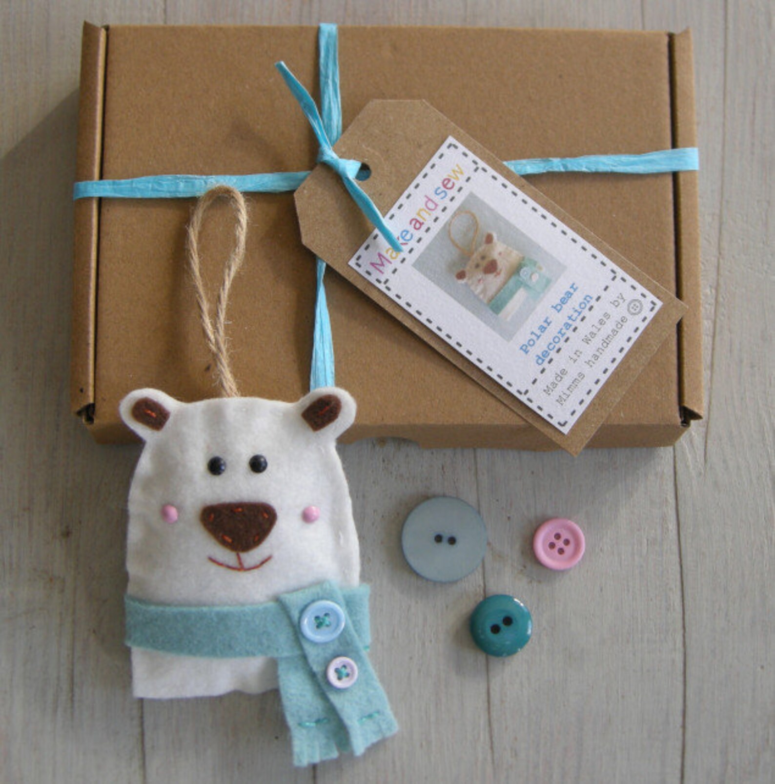 Polar Bear Sewing Kit, Polar Bear Craft Kit, Christmas Craft Kit ...