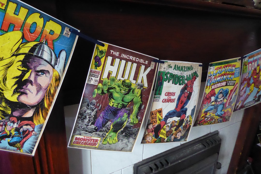Superhero Bunting LARGE, Marvel, Comic Book Bunting - Etsy