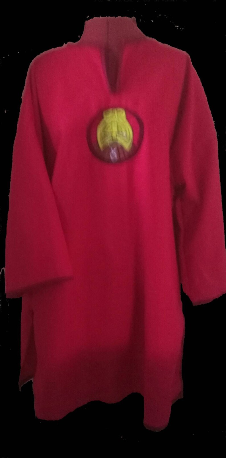 Red Linen Tunic With Dwarven Motif LARP Costume - Etsy