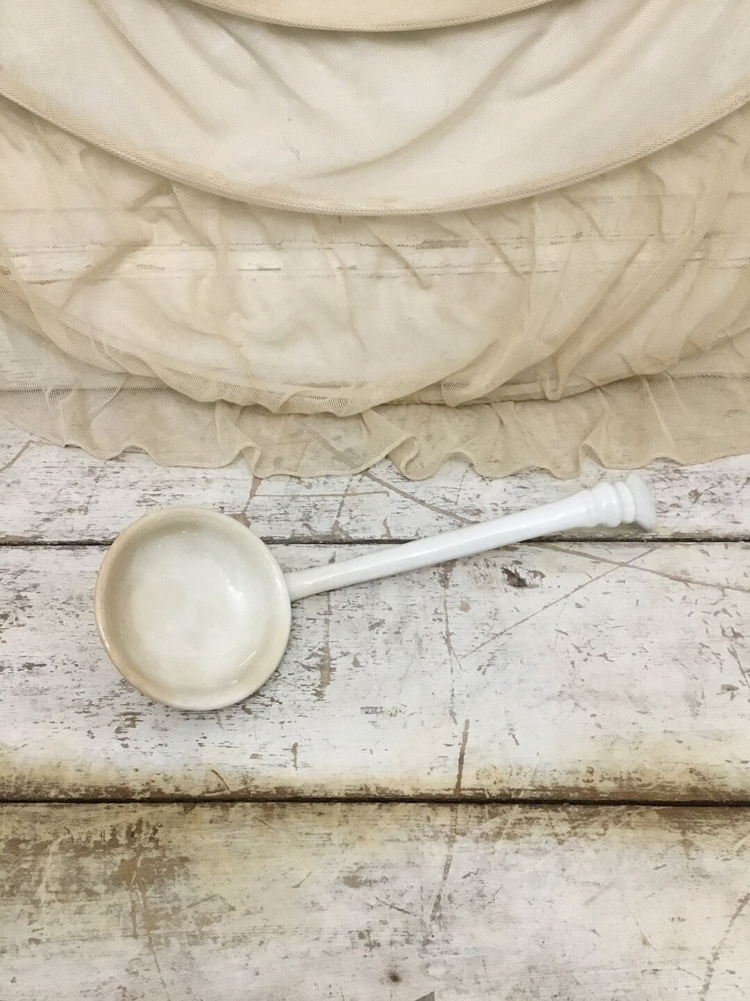 Stained Antique Ironstone Ladle - Etsy