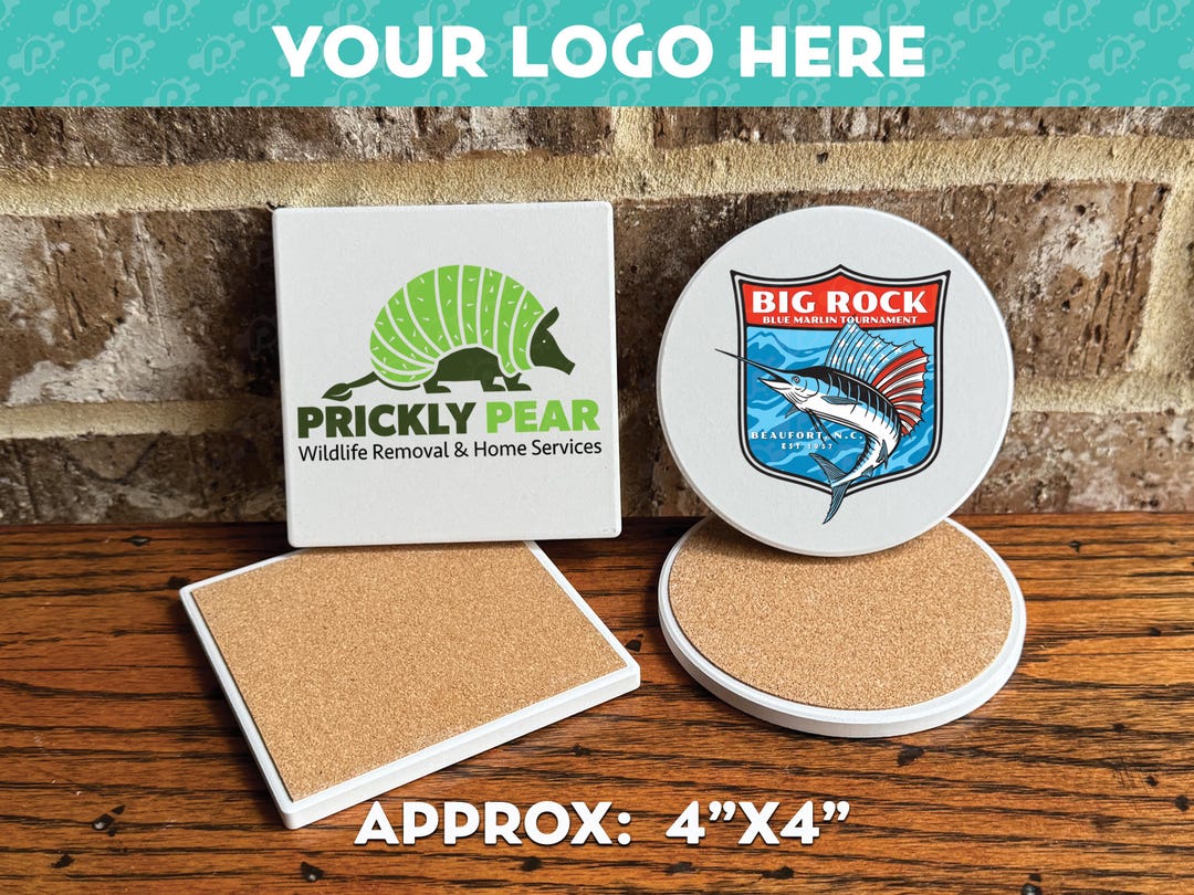 Personalized Ceramic Coasters | Custom Logo Coasters | Branded ...