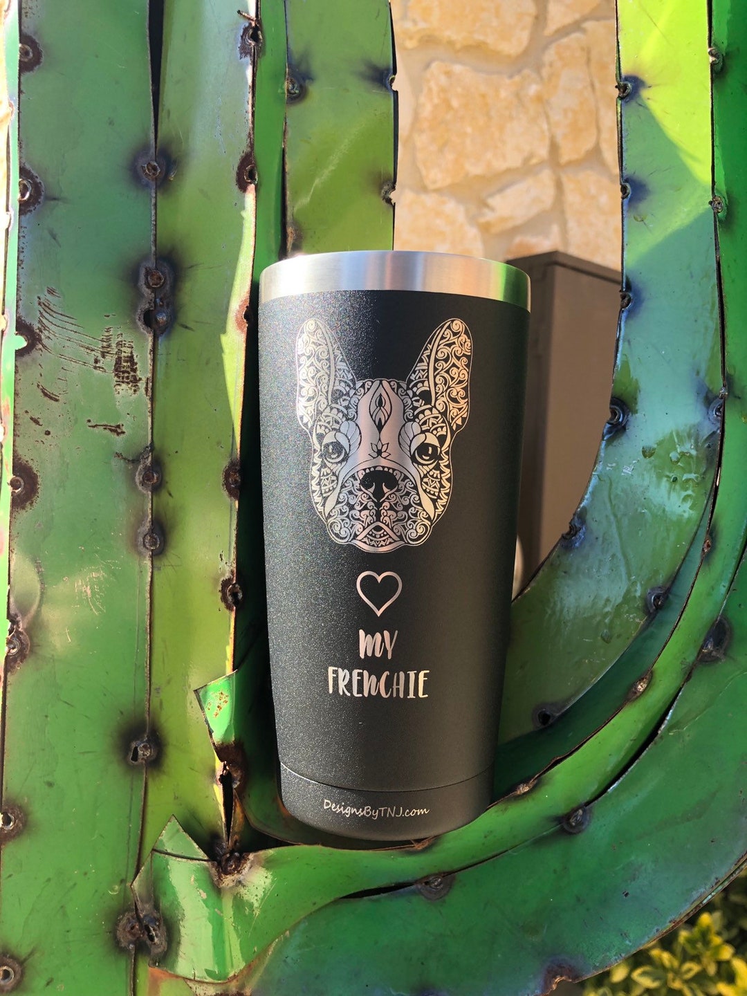 French Bulldog Tumbler "i Love My Frenchie" Laser Engraved Stainless ...
