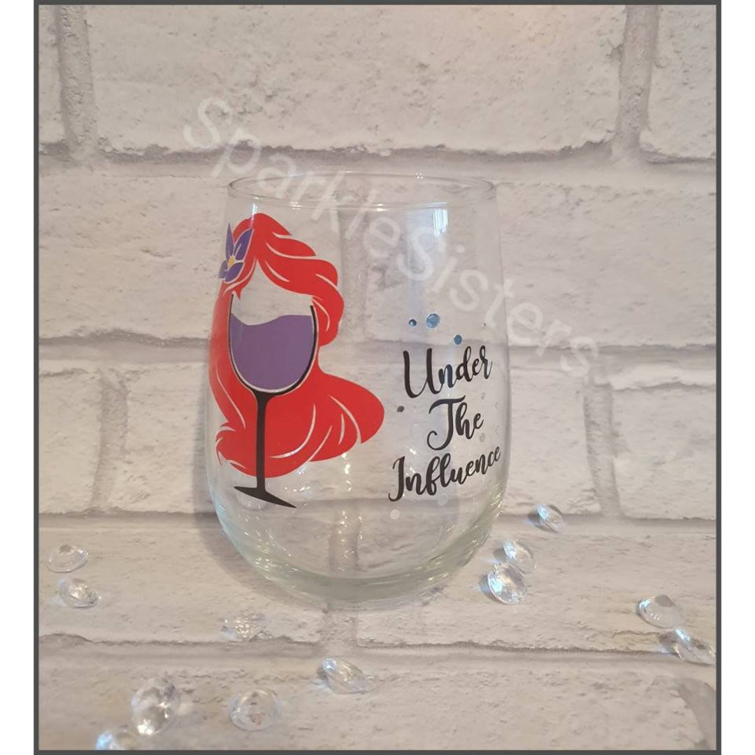 The Little Mermaid / Ariel / Hand Decorated / Stemless Wine - Etsy