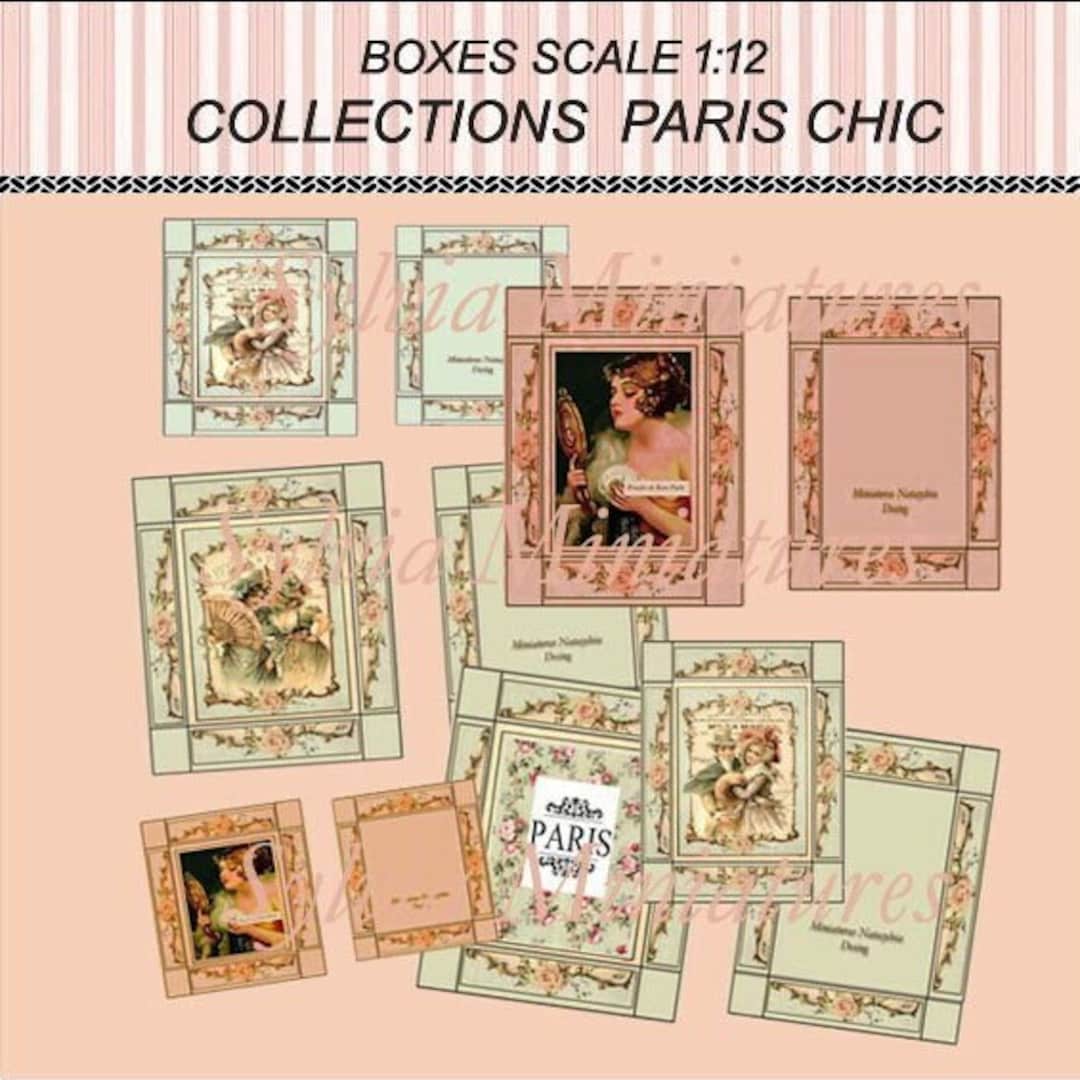 Dollhouse Printables Boxes Collection Paris Chic, Scale 1:12. Digital ...
