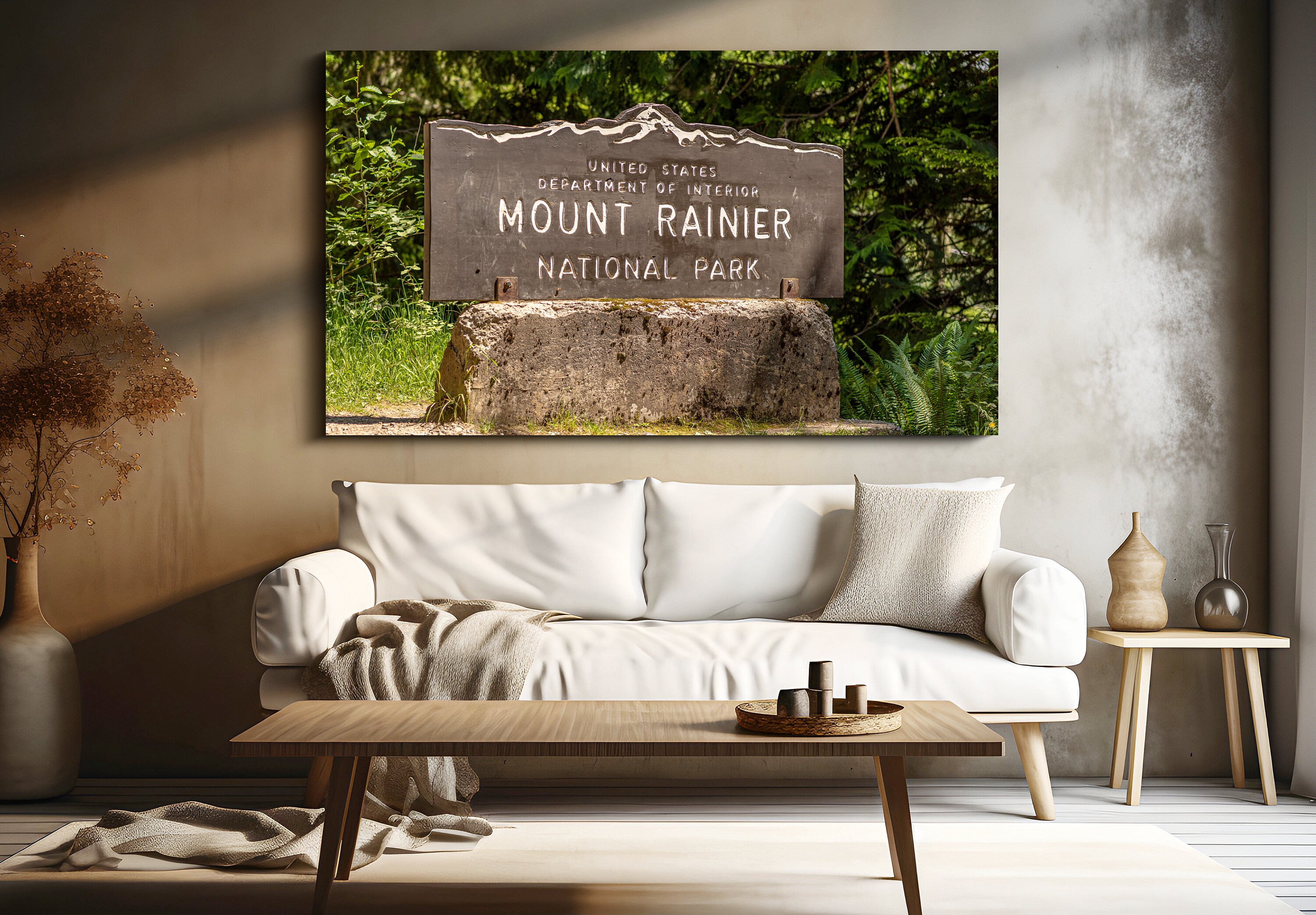Mt Rainier National Park Sign, Wall Art, Nature Photography, Washington ...