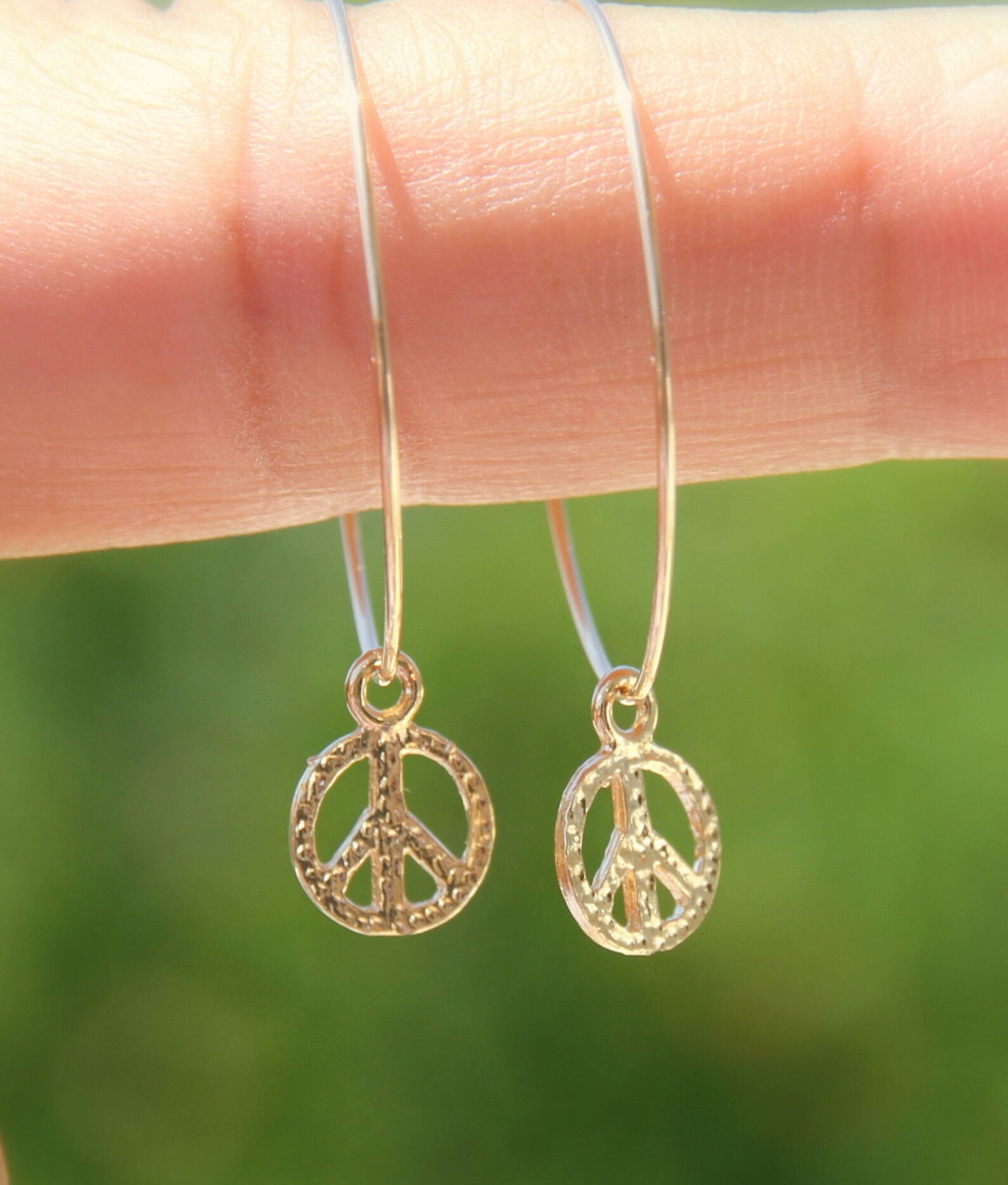 Peace Earrings, Peace Sign Jewelry, Peace Sign Hoops, Peace Symbol ...