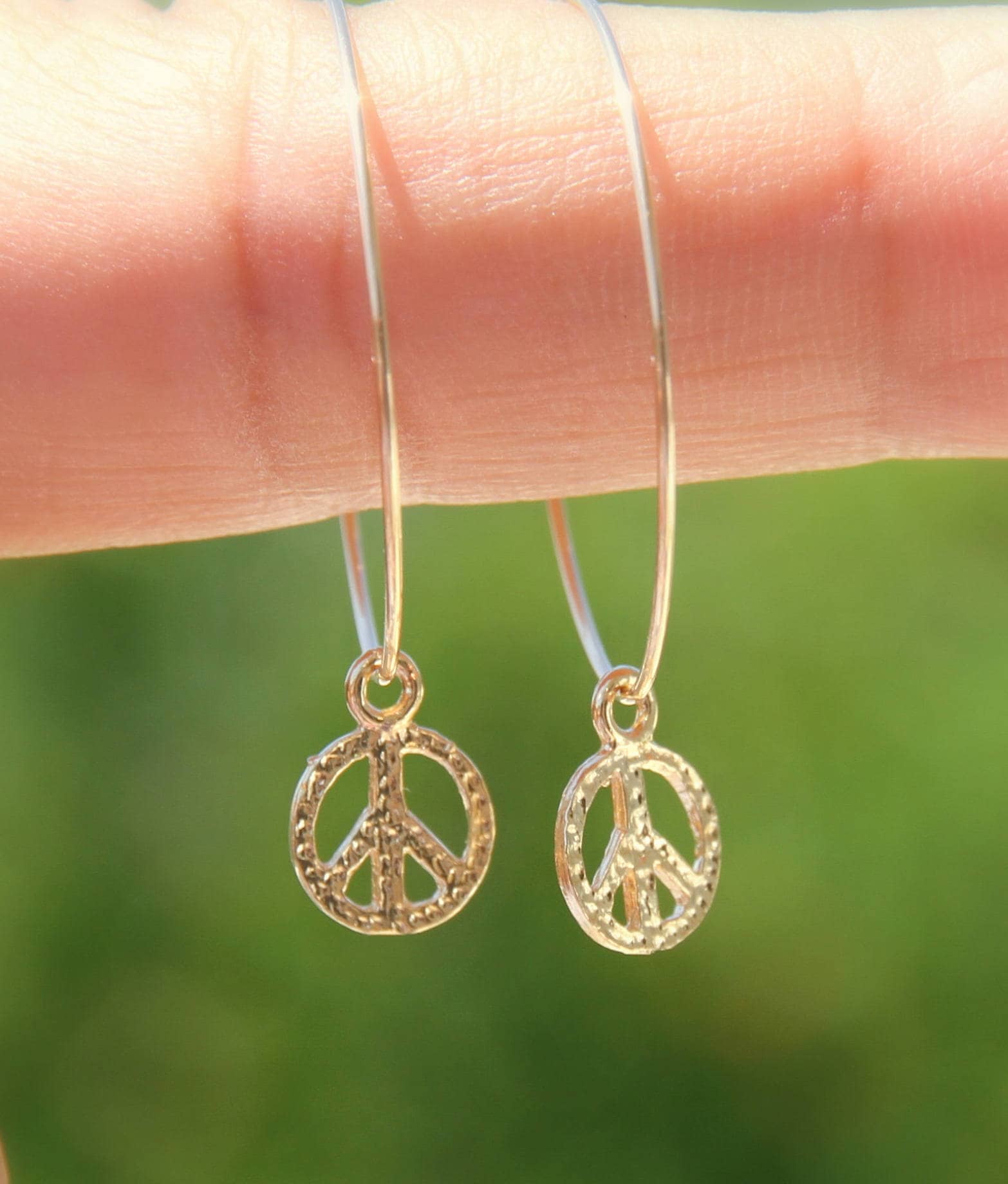 Peace Earrings Peace Sign Jewelry Peace Sign Hoops Peace - Etsy