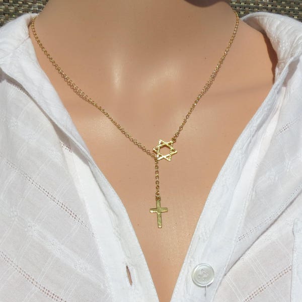 Messianic Jewish Cross Necklace - Etsy