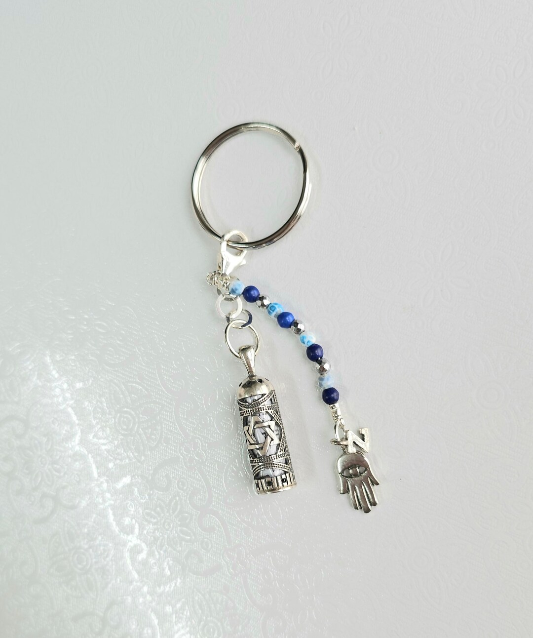 Mesusa-Schlüsselanhänger, Sterlingsilber-Mesusa-Anhänger, jüdischer ...