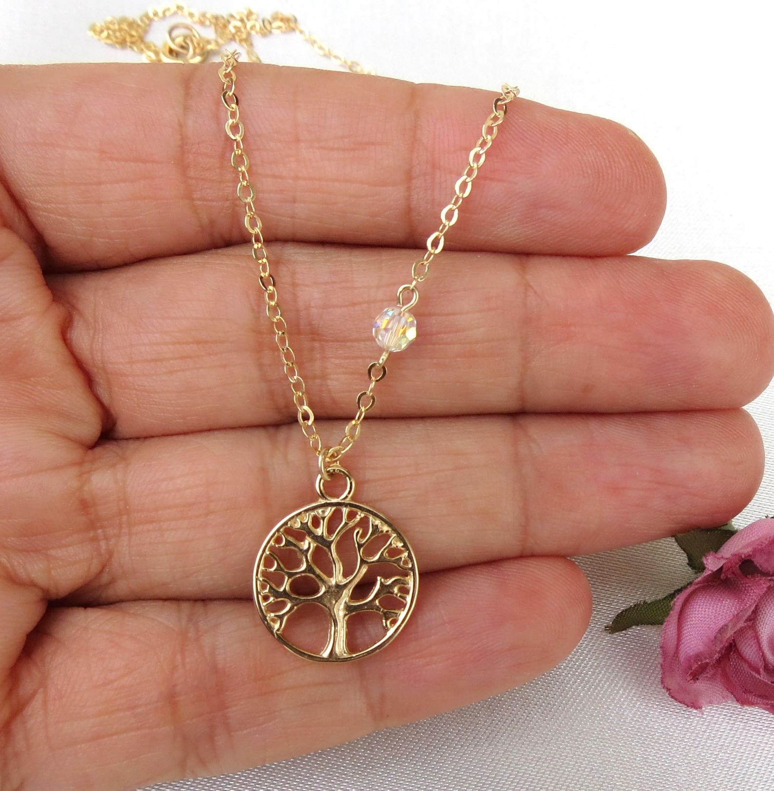 Tree of Life Necklace 14kt Gold Filled Necklace Small Gold - Etsy