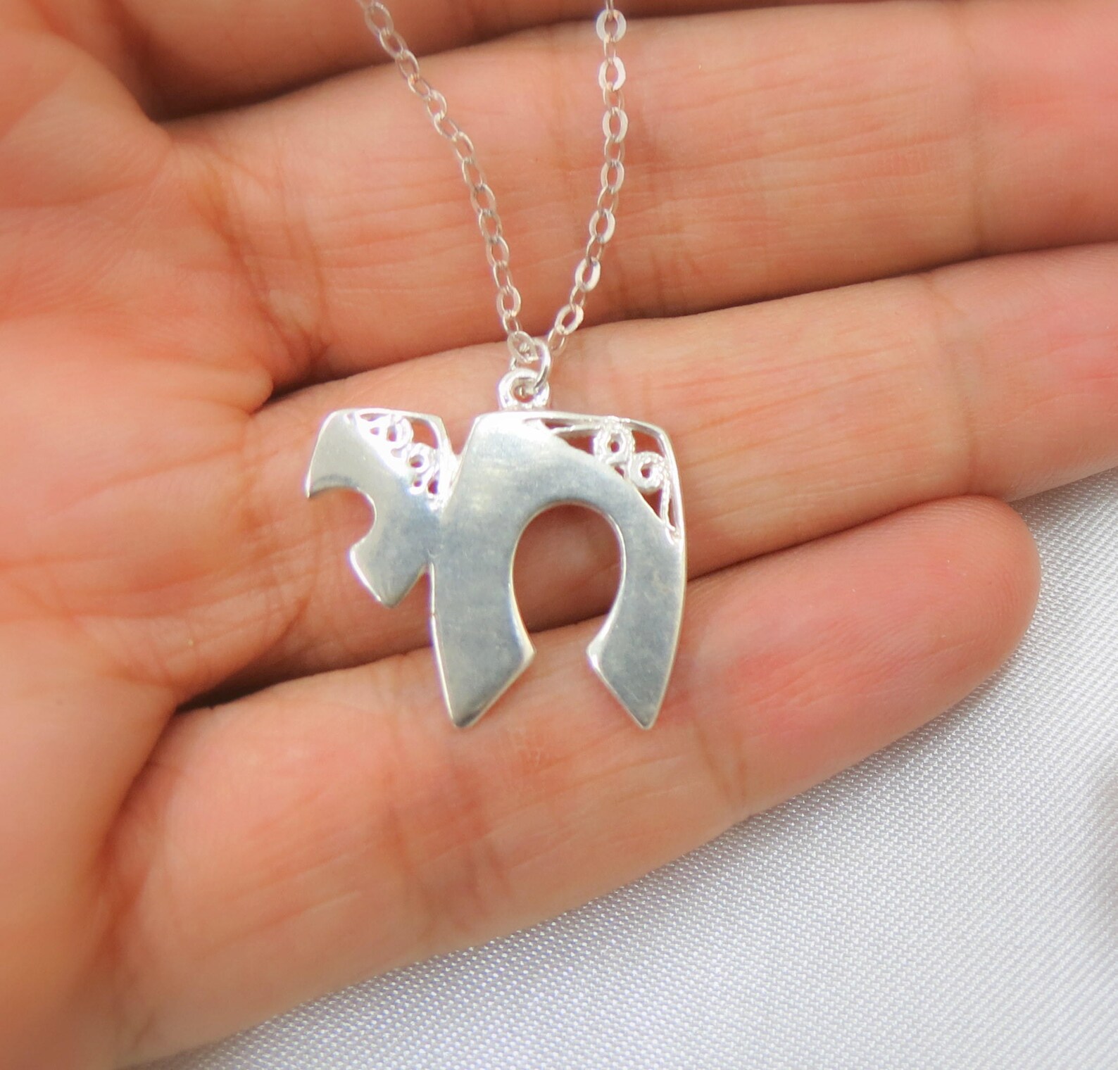 Chai Necklace Chai Pendant Sterling Silver Chai Necklace | Etsy