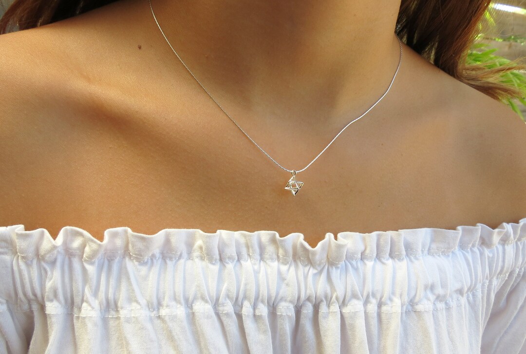 Merkaba Necklace, Merkaba Pendant, Kabbalah Jewelry, 3D Star of David ...