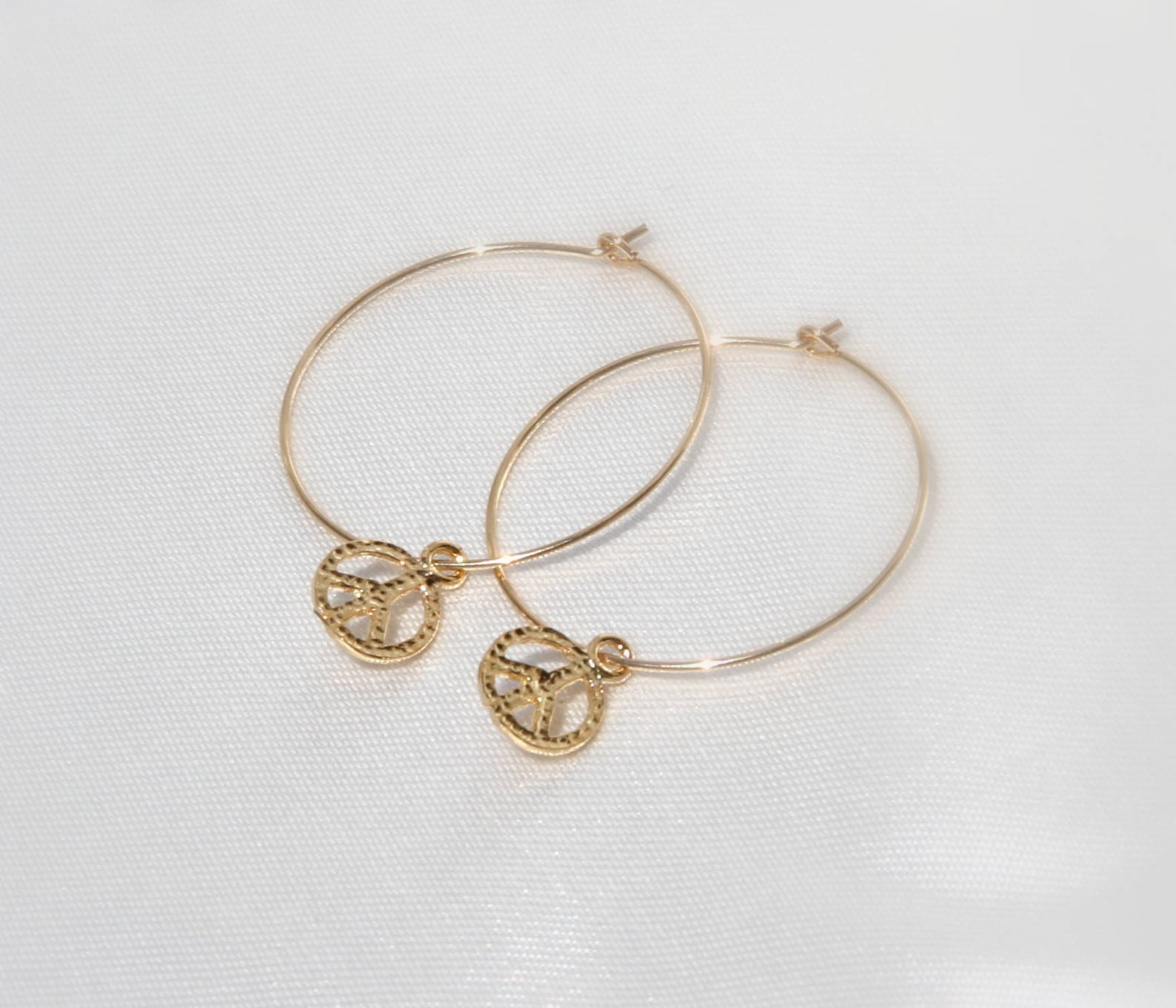 Peace Earrings, Peace Sign Jewelry, Peace Sign Hoops, Peace Symbol ...