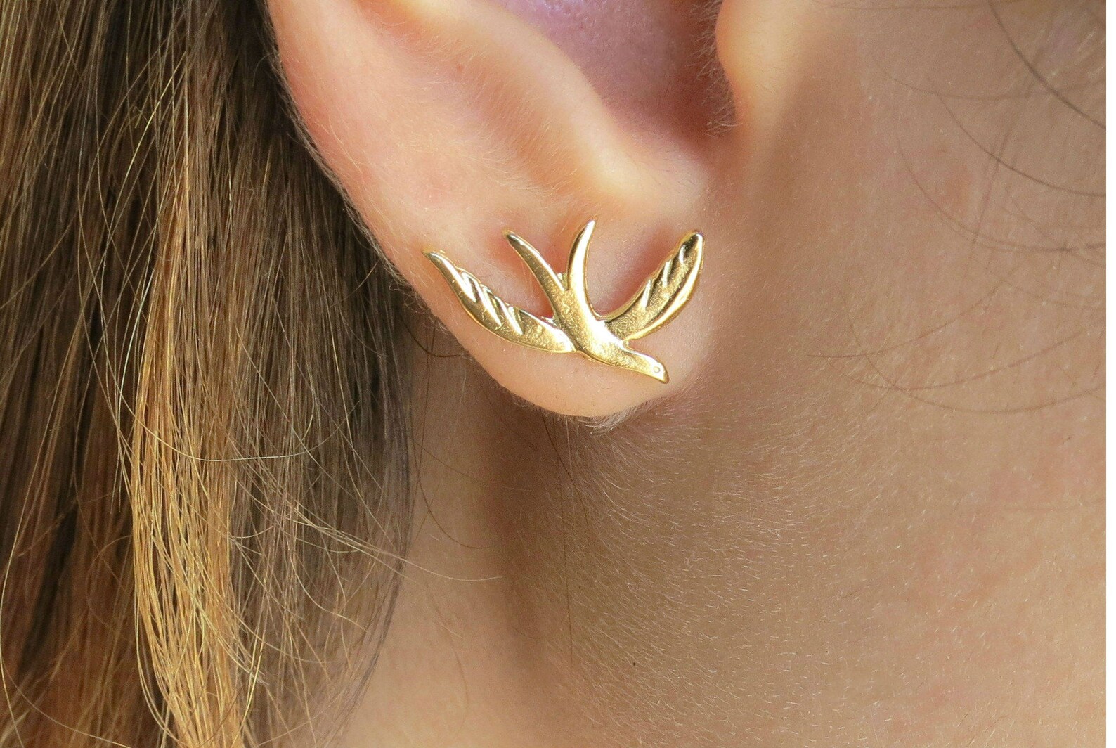 Silver Stud Earrings, Bird Earrings, Bird Stud Earrings, Gold Filled ...