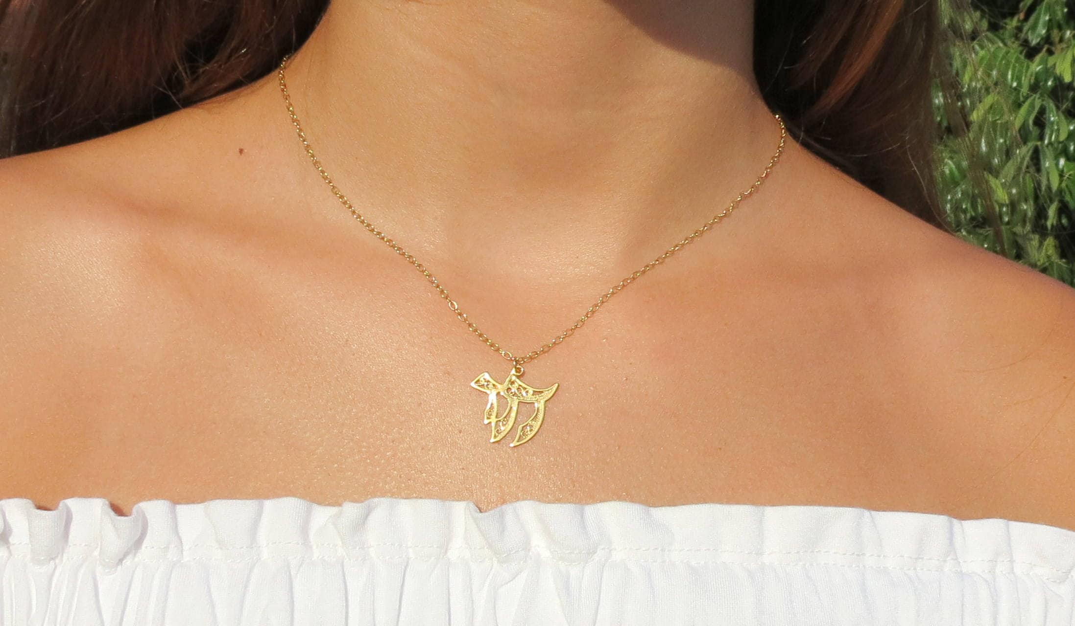 Chai Necklace Chai Pendant Sterling Silver Chai Necklace | Etsy