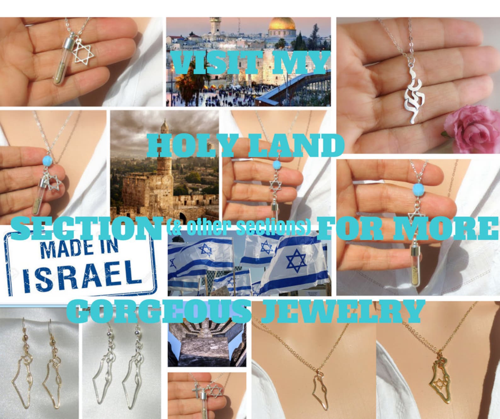 ISRAEL Map Necklace Israel Necklace Jewish Jewelry Holy - Etsy