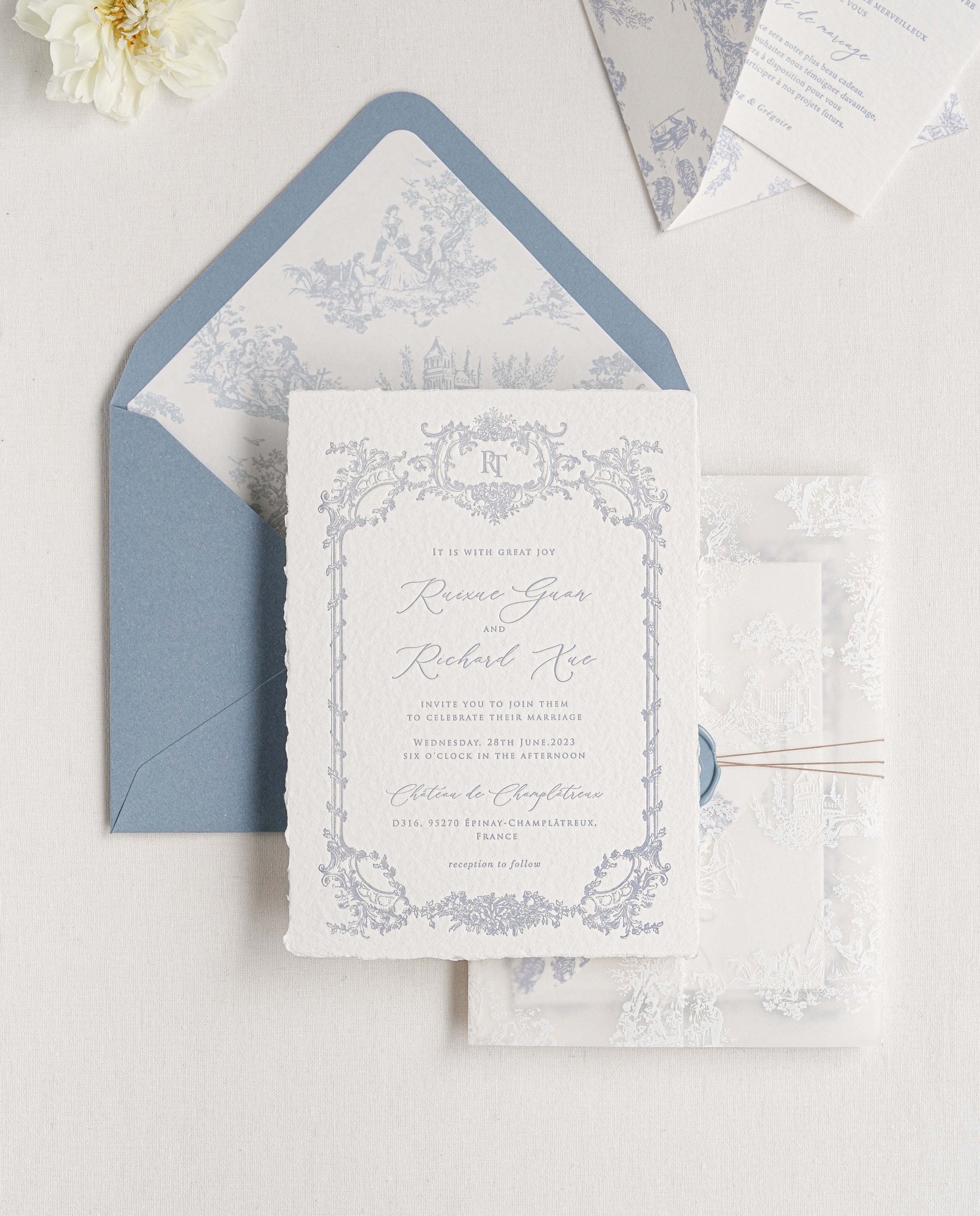 The Elizabeth Suite, Letterpress Wedding Invitation Suite, Vintage ...