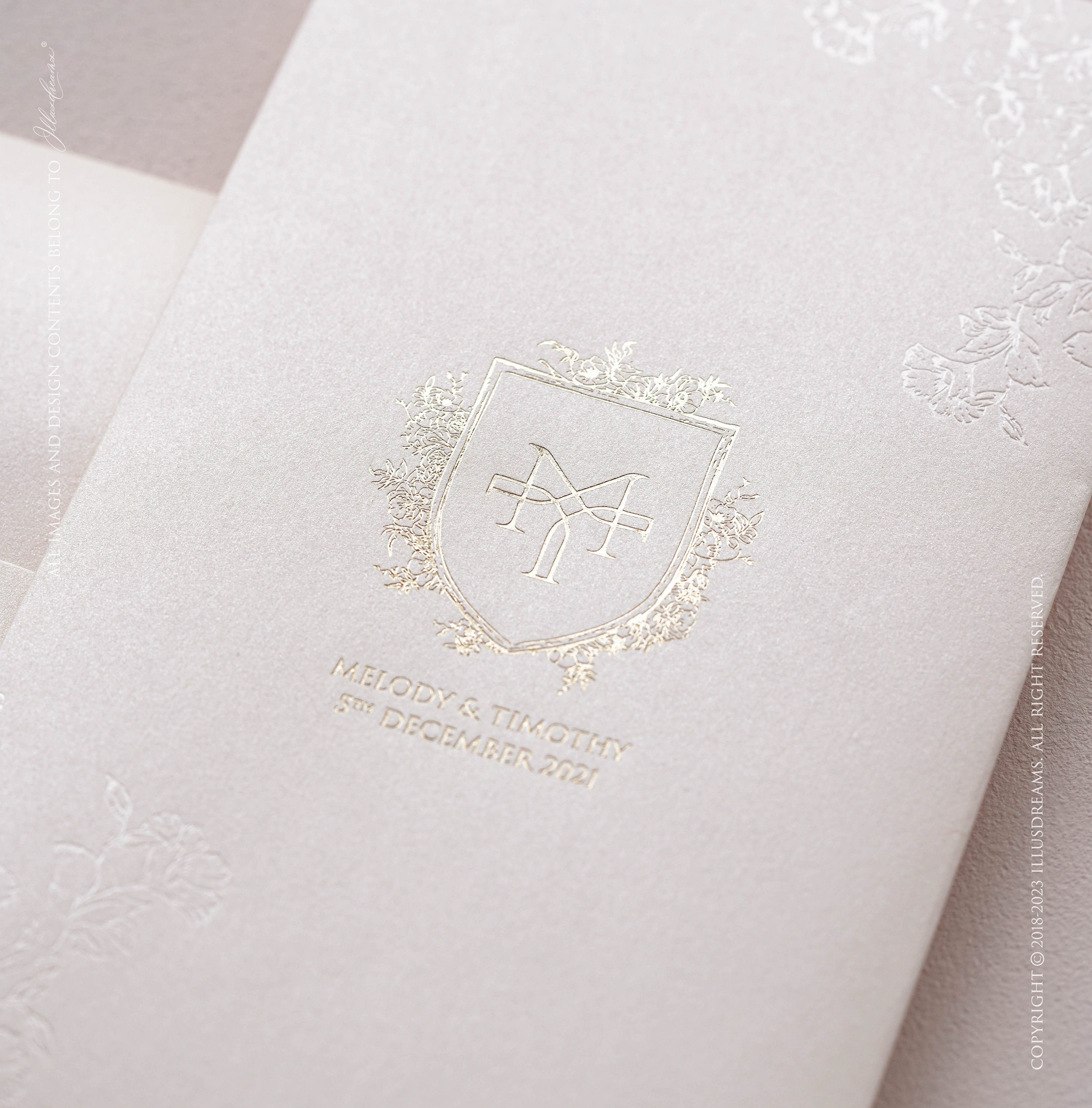 Luxury Wedding Invitation Folio, Invitation Box, Custom Crest, Foil ...