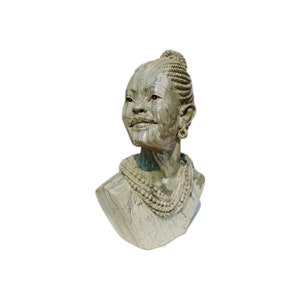 SHONA STONE SCULPTURE, Bust Statue , Moses Mangenda, Butter Jade Stone ...