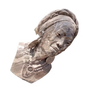 SHONA STONE SCULPTURE, Lady Bust Statue, Female Head Bust, Butter Jade ...