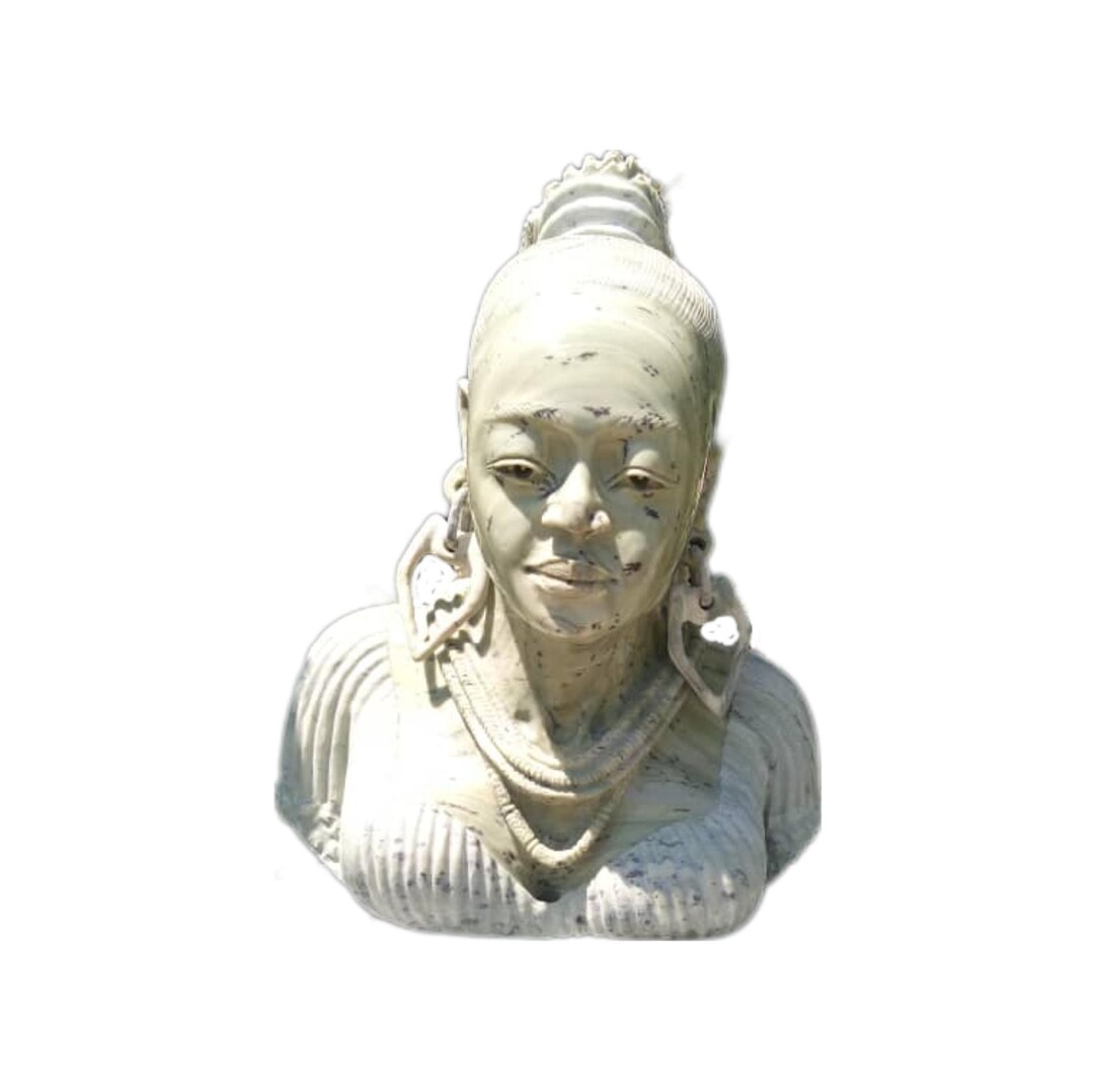 SHONA STONE SCULPTURE, Lady Bust Statue, Female Head Bust, Butter Jade ...