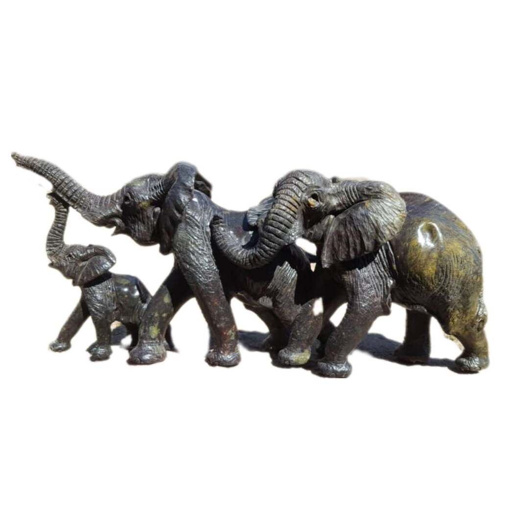 ELEPHANT STONE SCULPTURE , Serpentine Stone , Zimbabwean Art, Wildlife ...