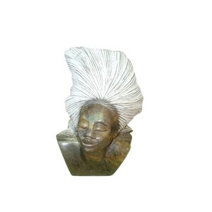 SHONA STONE SCULPTURE, Lady Bust Statue, Female Head Bust, Verdite ...