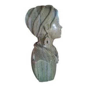 SHONA STONE SCULPTURE, Lady Bust Statue, Female Head Bust, Butter Jade ...