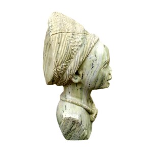 SHONA STONE SCULPTURE, Female Head Bust, Lady Bust Statue, Butter Jade ...
